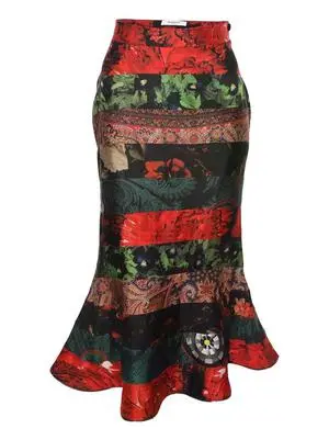 Givenchy Floral-print Midi Skirt - Red