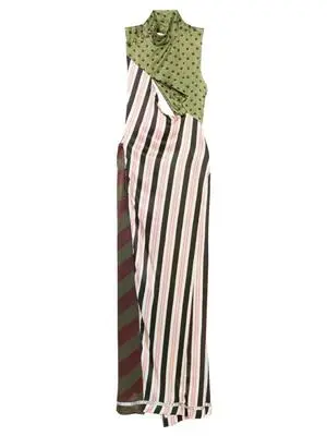 Jean Paul Gaultier Patchwork Sleeveless Maxi Dress - Green