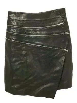 Saint Laurent Zip-fastening Leather Mini Skirt - Black