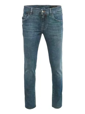 Dolce & Gabbana Logo-patch Skinny Jeans - Blue