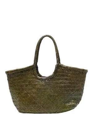 Dragon Diffusion Big Nantucket Woven Handle Shoulder Bag - Green