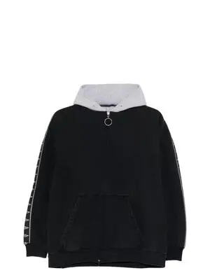 Balenciaga Hooded Zip-up Sweatshirt - Black