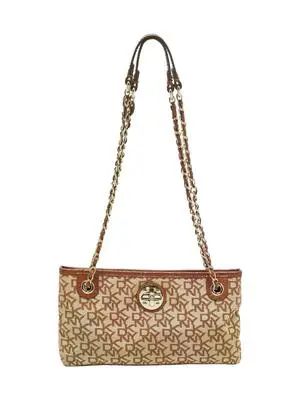 Dkny Monogram Chain Shoulder Bag - Neutrals