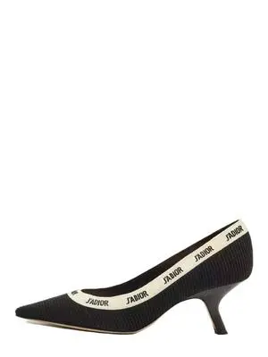Dior Knit Ribbon Slingback Pumps - Black
