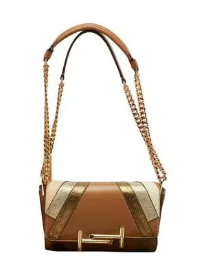 TOD'S Leather Python Shoulder Bag - Brown