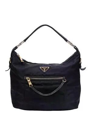 Prada Tessuto Logo-plaque Tote Bag - Black