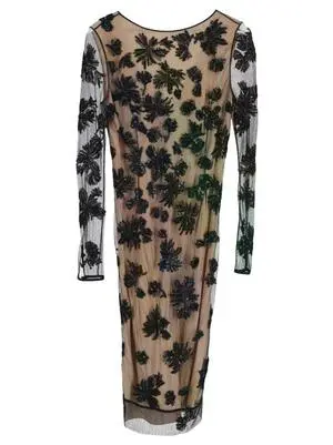 JASON WU Embellished Sheer-sleeve Dress - Neutrals