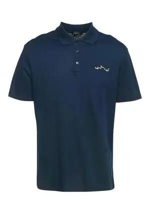 Versace Logo-embroidered Polo Shirt - Blue