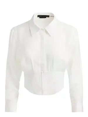 Alice + Olivia Edie Buttoned Top - White