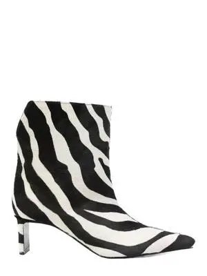 KHAITE Ona Zebra-Pattern Ankle Boots