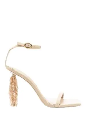 Cult Gaia Sienna Beaded Sandals - Neutrals
