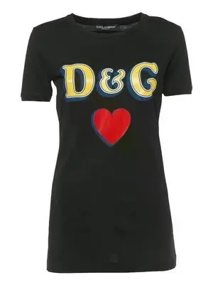 Dolce & Gabbana Heart Motif T-shirt - Black