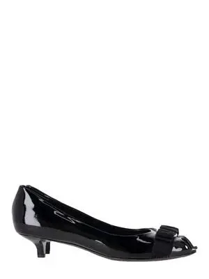 FERRAGAMO Vara Bow Peep-toe Pumps - Black