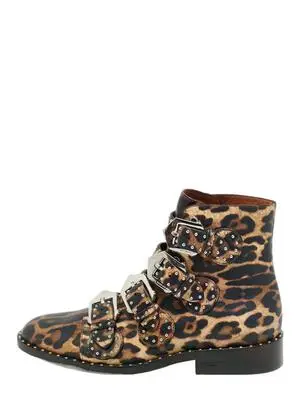 Givenchy Leopard-print Buckle Boots - Brown