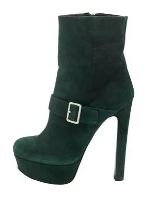 Prada Suede Platform Boots - Green