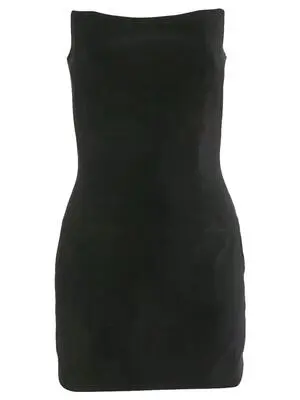Balmain Strapless Velvet Mini Dress - Black