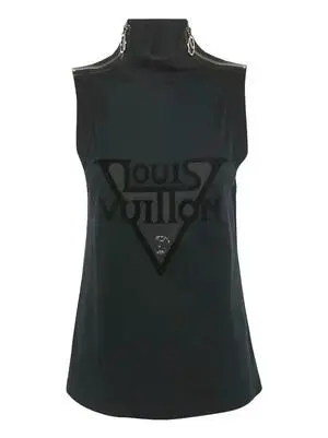 LOUIS VUITTON Sleeveless Logo-detail Top - Black
