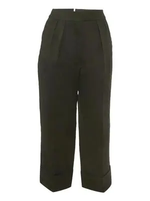 Burberry Pleated Wool Trousers - Black