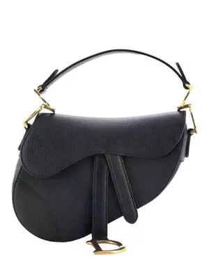 Dior Saddle Handbag Leather Mini Shoulder Bag Black