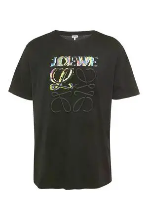 Loewe Anagram Embroidered T-shirt - Black