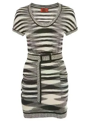 Missoni Patterned Belted Mini Dress - White