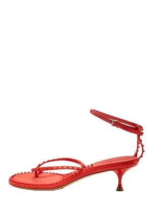 Bottega Veneta Dot Leather Sandals - Red
