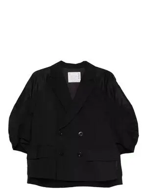 Sacai Panelled Double-breasted Blazer - Black