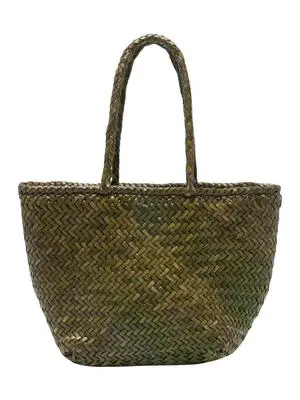 Dragon Diffusion Small Grace Basket Woven Satchel - Green