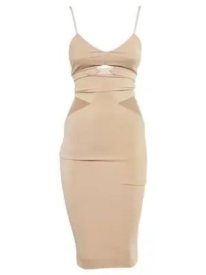 Victoria Beckham Cutout Satin Dress - Neutrals