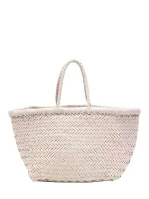 Dragon Diffusion Small Bamboo Triple Jump Woven Tote Bag - Neutrals