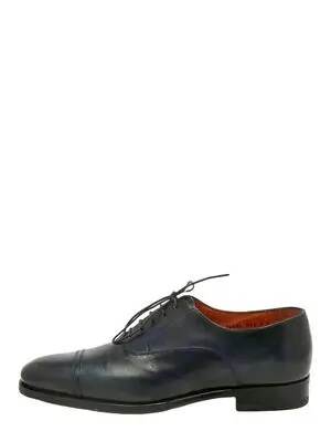Santoni Leather Oxford Shoes - Blue