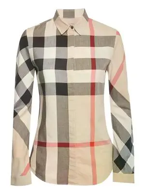 Burberry Checked Shirt - Neutrals