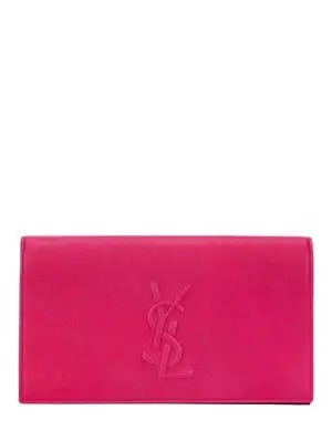 Saint Laurent Logo-embossed Clutch - Pink