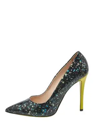 Fendi Lizard-embossed Pointed Pumps - Black