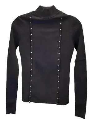 Red Valentino Studded Turtleneck Top - Black