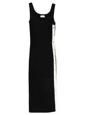 Elisabetta Franchi Button-detail Sleeveless Midi Dress - Black