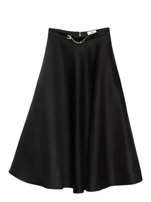 Elisabetta Franchi Chain-embellished Midi Skirt - Black
