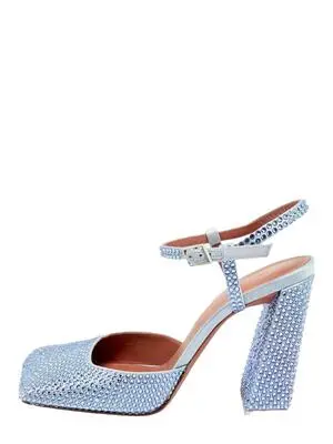 Amina Muaddi Charlotte Heeled Pumps - Blue