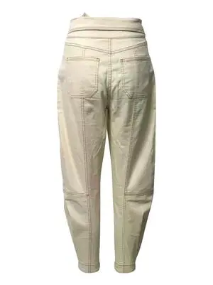 Ulla Johnson Belted Contrast-stitch Trousers - Neutrals