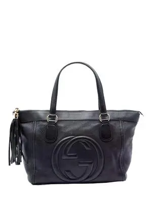 Gucci Leather Soho Tote Bag - Black
