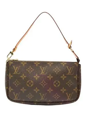 LOUIS VUITTON 2001 Monogram Pochette Accessoires Shoulder Bag - Brown