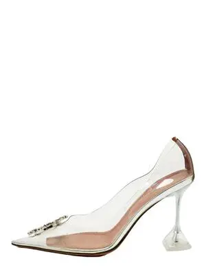 Amina Muaddi Rosie Crystal Embellished Pumps - White