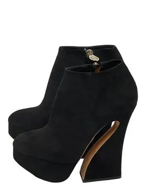 CHARLOTTE OLYMPIA Suede High-heel Boots - Black