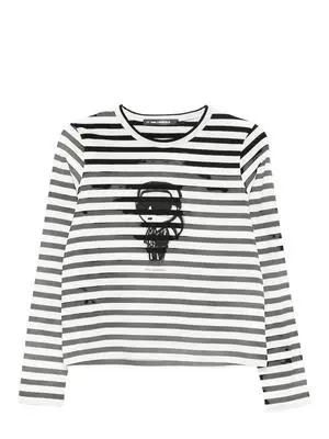 Karl Lagerfeld Striped-detail Top - White