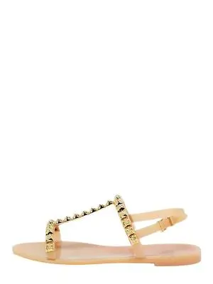 STUART WEITZMAN Studded Flat Sandals - Neutrals