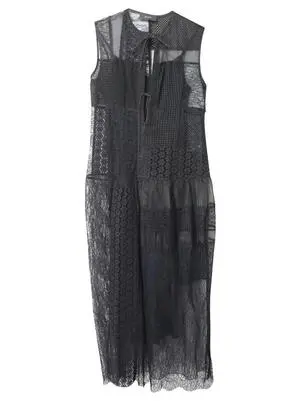 JOSEPH Lace Patchwork Midi Dress - Black