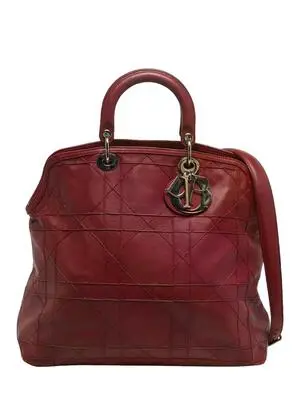 Dior Cannage Leather Tote Bag - Red