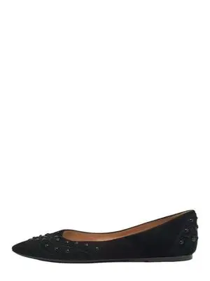 TOD'S Studded Suede Ballet Flats - Black