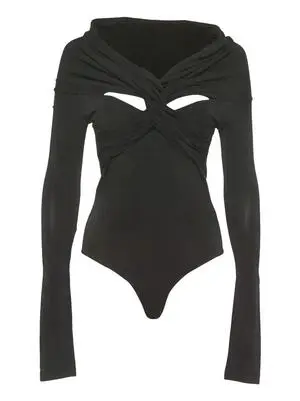 Khaite Open Back Twist Bodysuit - Black