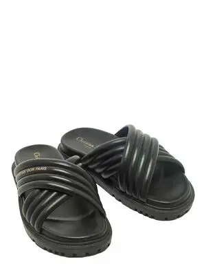 Dior Criss-cross Leather Sandals - Black